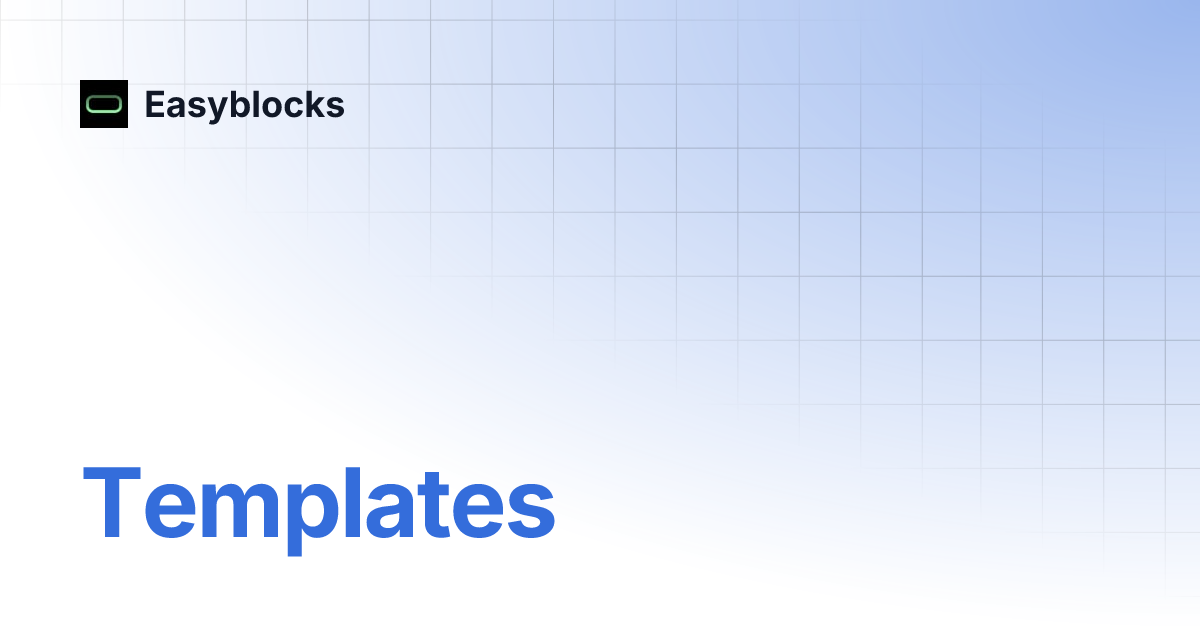 Templates | Easyblocks