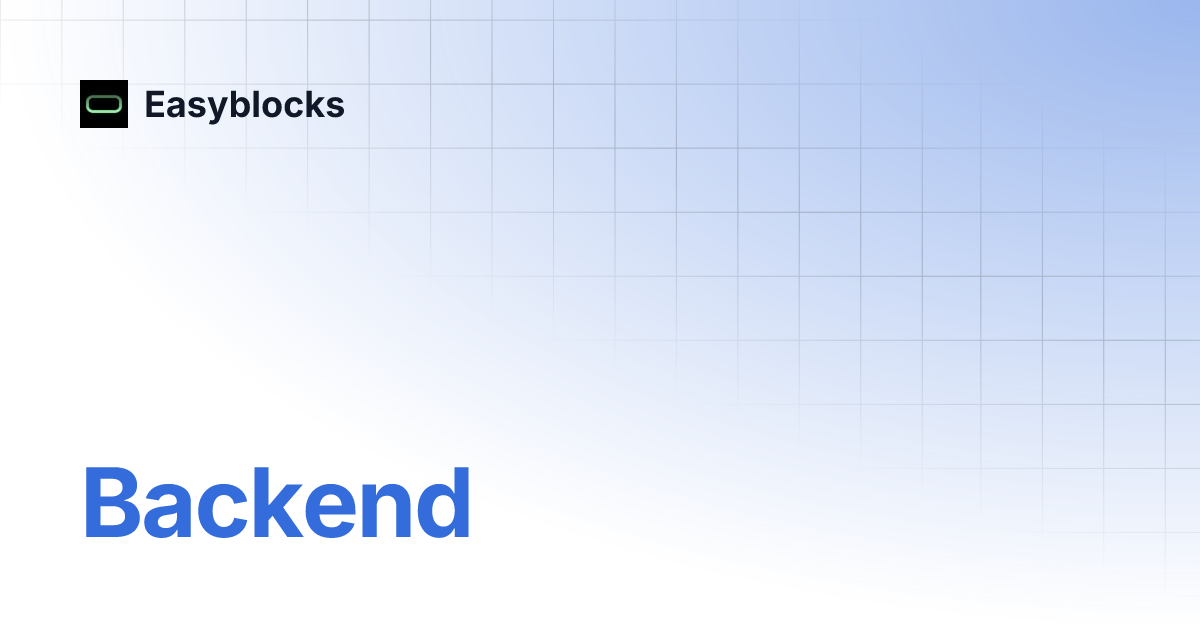 Backend | Easyblocks