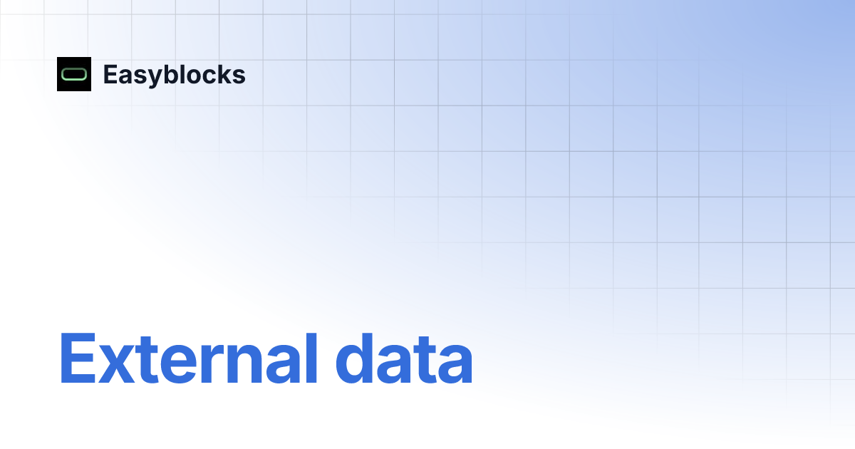 External data | Easyblocks